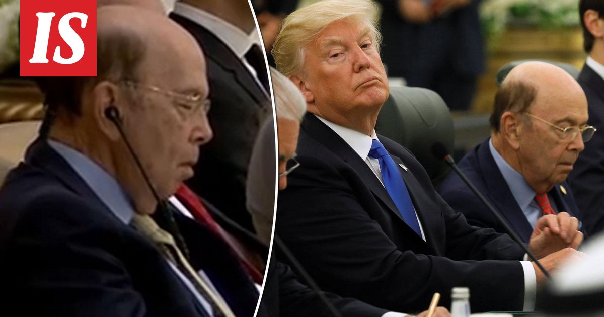 Video: Kauppaministeri Wilbur Ross nuokkuu Trumpin puheen aikana Saudi ...