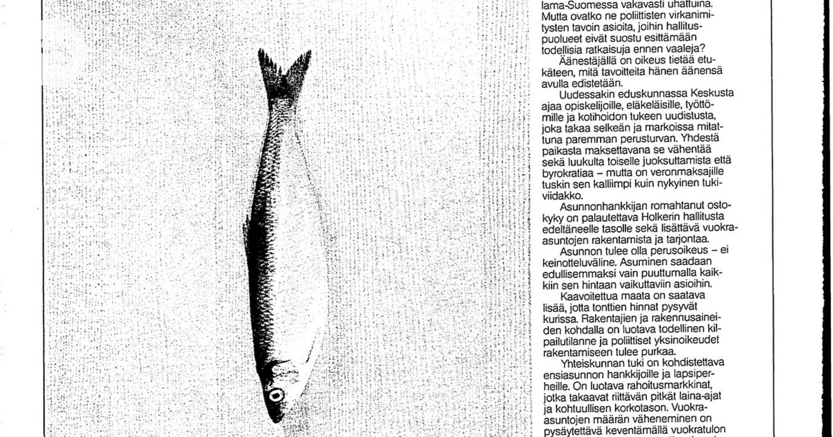 ”Erinomainen ruoka” – Harri Holkeri täräytti laman alla kommentin, joka ...