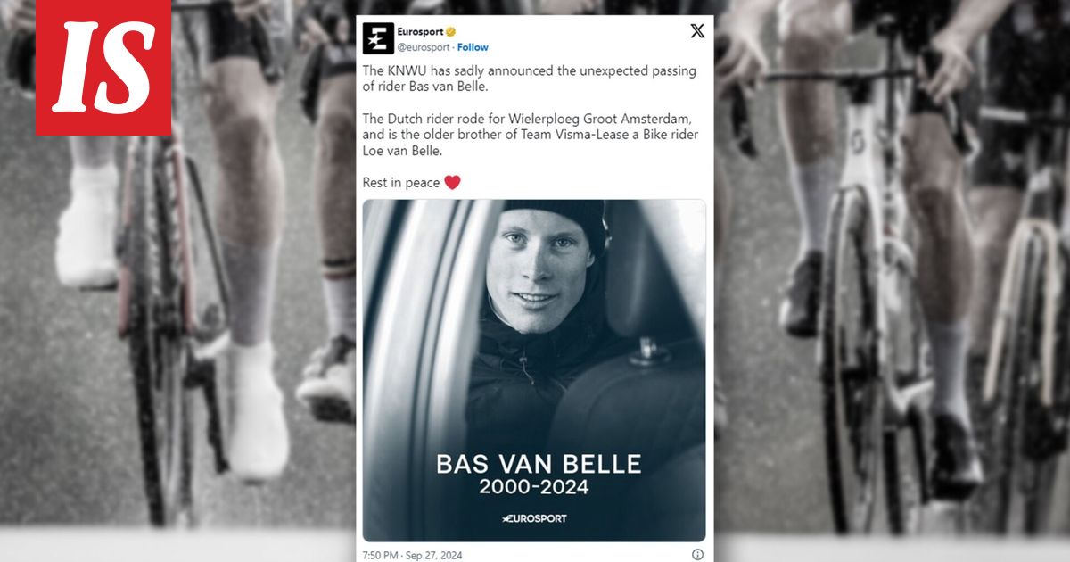 Pyöräily: Bas van Belle, 24, on kuollut - Ilta-Sanomat