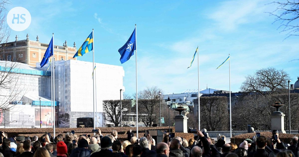 Kuningas julisti uuden aikakauden alkaneen – Ruotsi nosti Nato-lipun ...