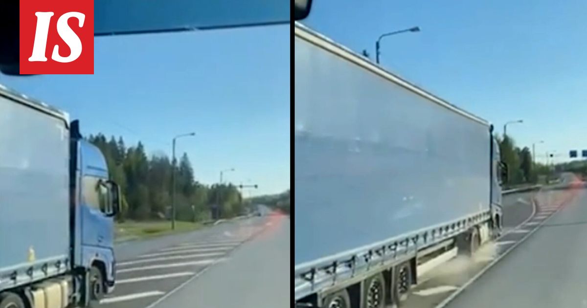 Rekkakuskin törkeä ohitus tallentui videolle - Ilta-Sanomat