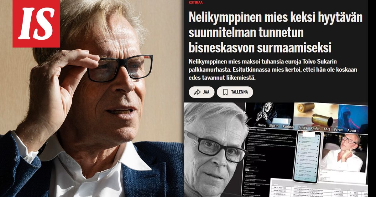 Toivo Sukari kommentoi itseensä kohdistunutta palkkamurha-aietta - Ilta ...