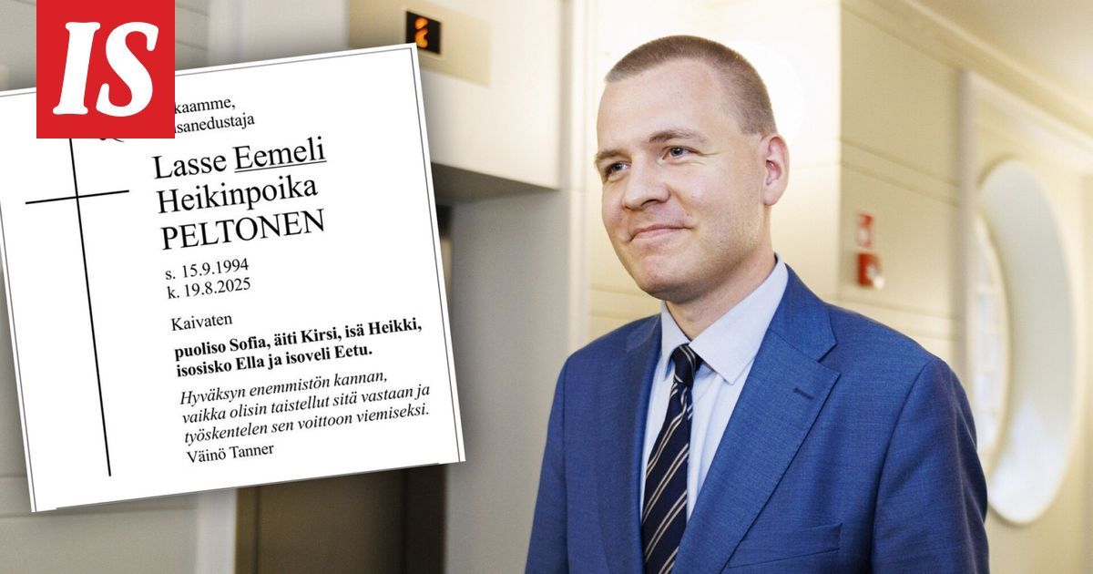 Eemeli Peltonen siunattiin – kuolinilmoitus julkaistiin Keski ...