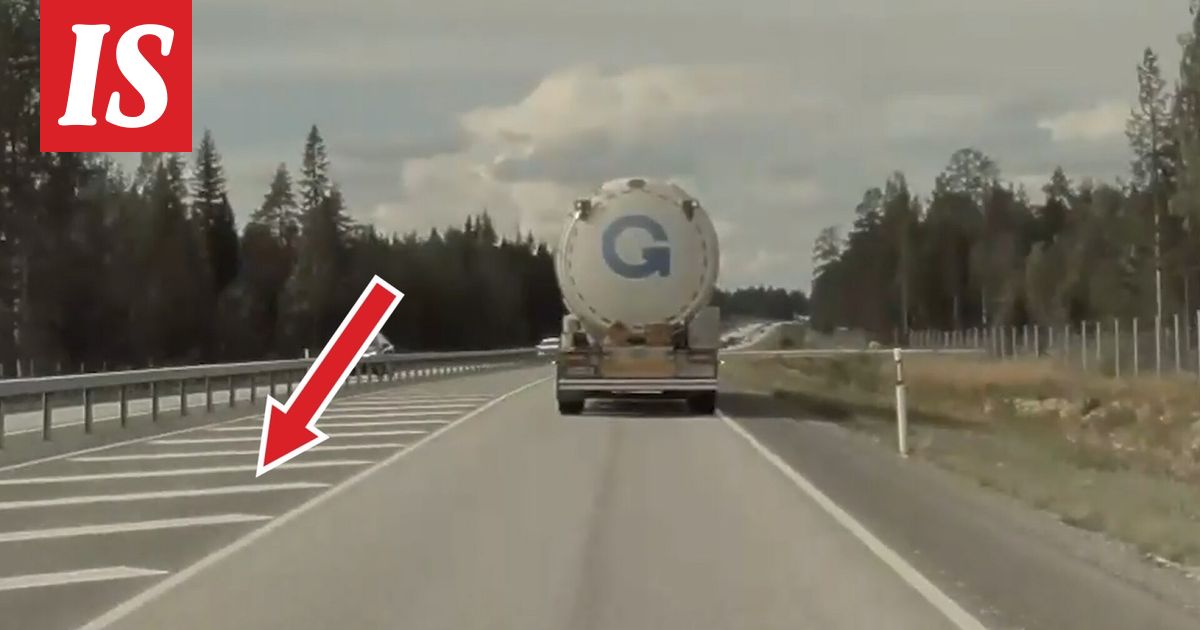 Törkeä ohitus nelostiellä tallentui autokameraan - Ilta-Sanomat
