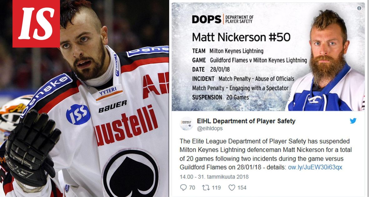 SM-liigasta tuttu kuumakalle Matt Nickerson löi viatonta katsojaa – sai ...