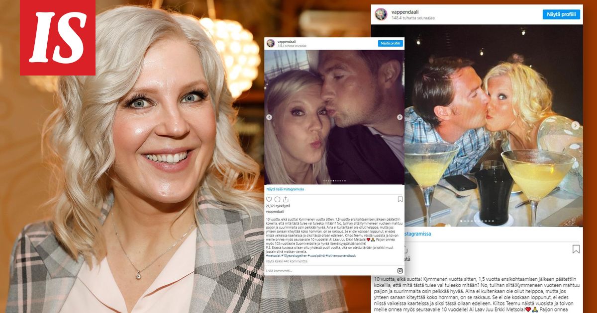 Vappu Pimiä ja Teemu-puoliso juhlivat vuosipäiväänsä – suosikkijuontaja julkaisi nostalgisia ...