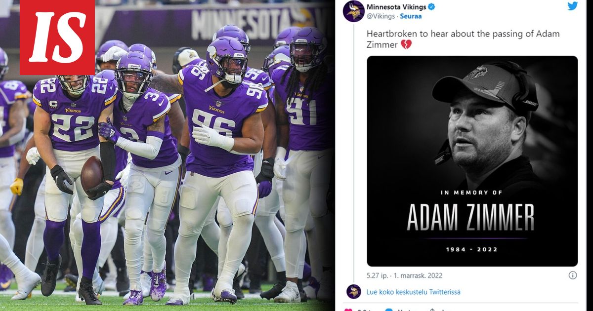 NFL: Valmentaja Adam Zimmer, 38, on kuollut - Ilta-Sanomat