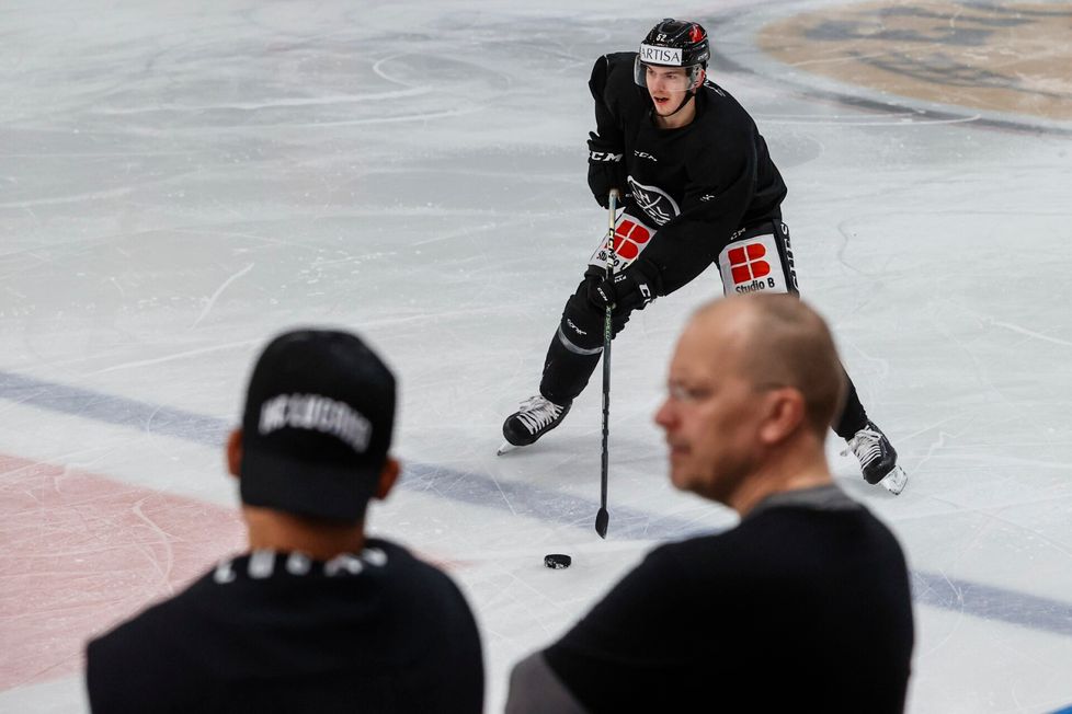 Ville Peltosen pojat Aleksi ja Jesper Peltonen rakentavat kiekkouraansa ...
