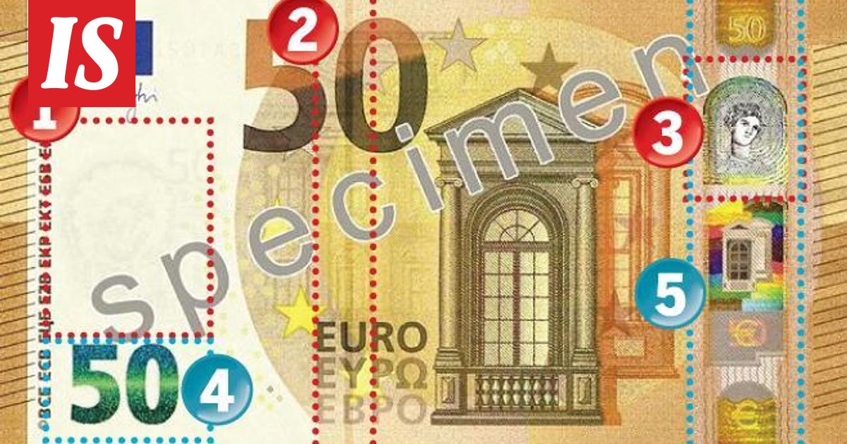 Tässä on uusi 50 euron seteli – kiinnitä huomiota viiteen ...