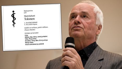 Matti Tolonen on kuollut - Ilta-Sanomat