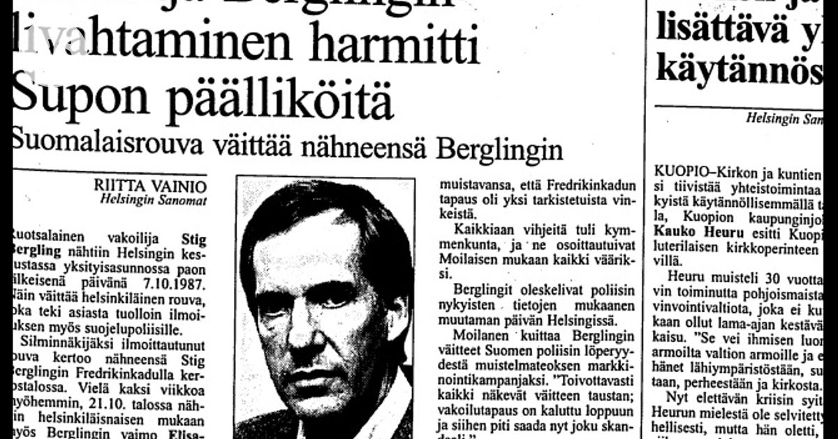 Ruotsalaisvakooja Stig Bergling on kuollut – pako Suomen läpi on ...
