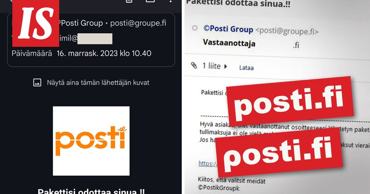 Posti.fi-nettiosoitteesta tehtiin ρ-kirjaimella väärennetty versio ...