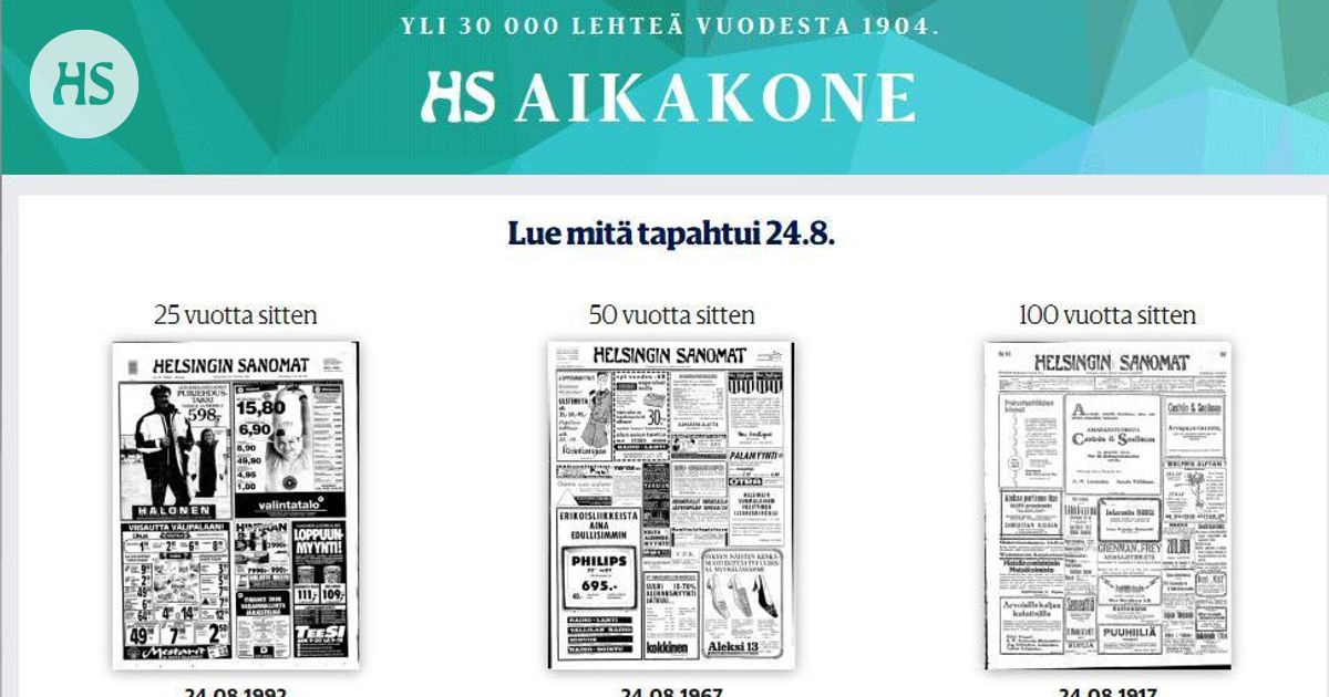 Näin löydät vanhat näköislehdet | HS.fi