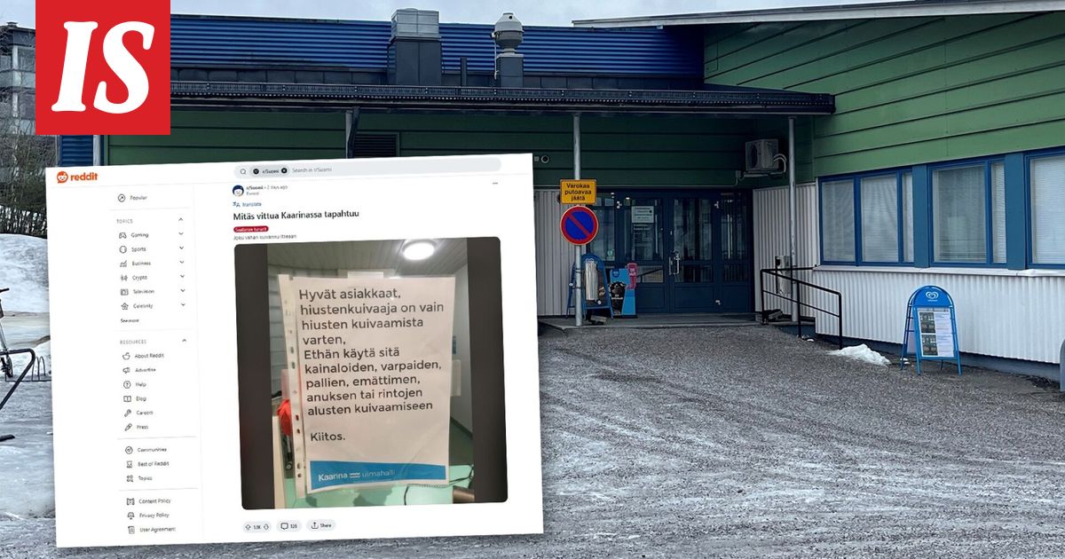 Kaarinan uimahallin pallien kuivaamisen kieltävä kyltti riemastuttaa ...