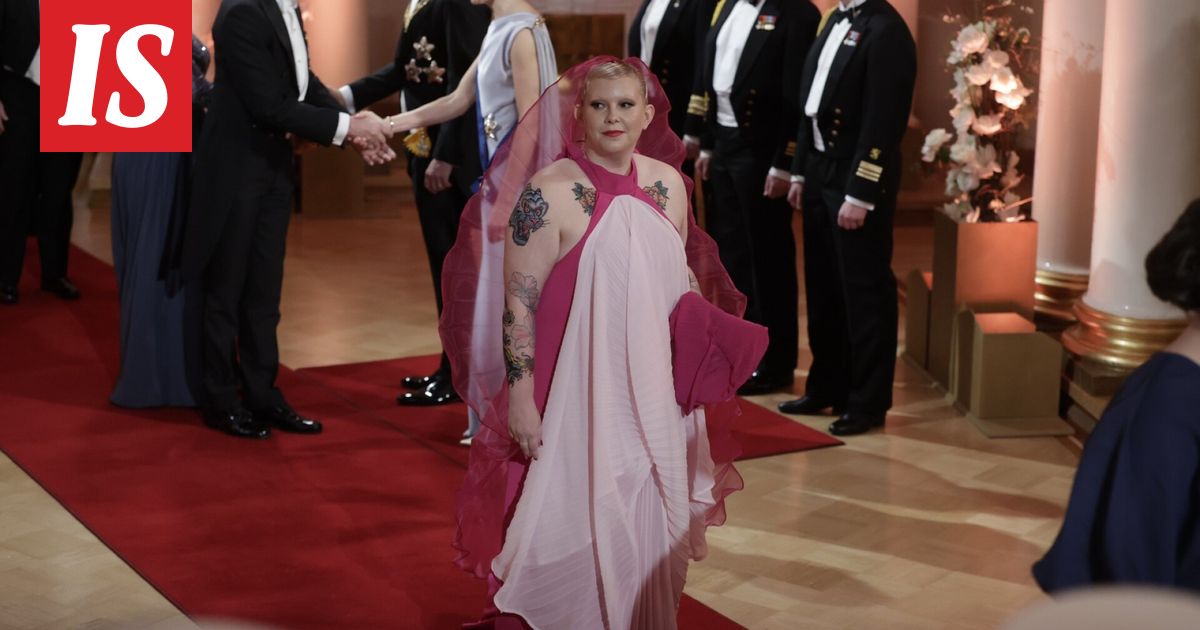 Linnan juhlat 2025: Anu Kantolan vulvamekko Linnan juhlissa sai somen ...