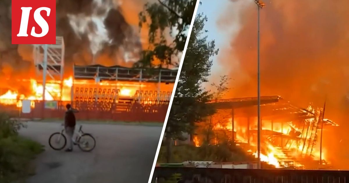 Mustapekka-areena paloi pahoin: Elias kuvasi videon - Ilta-Sanomat